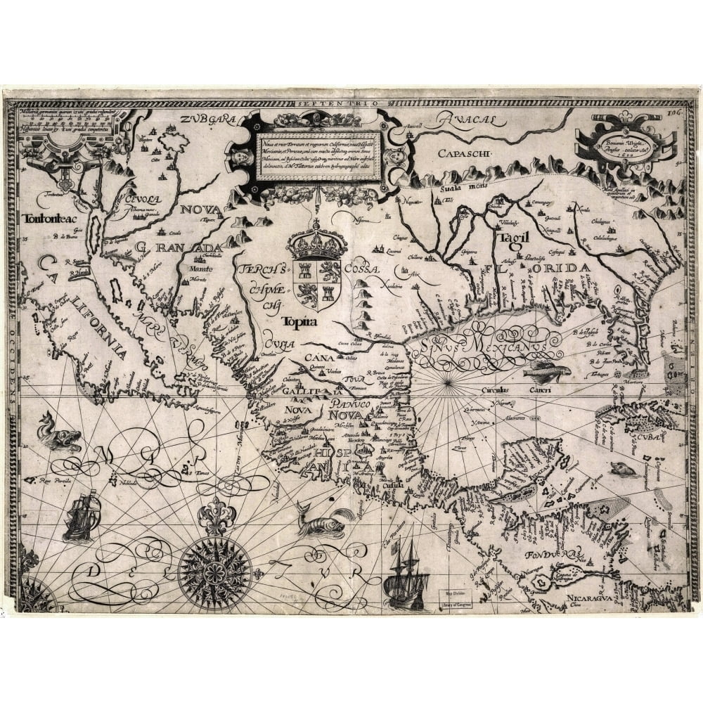 1600 Map Of Spanish Territories In North America History (36 x 24 ...