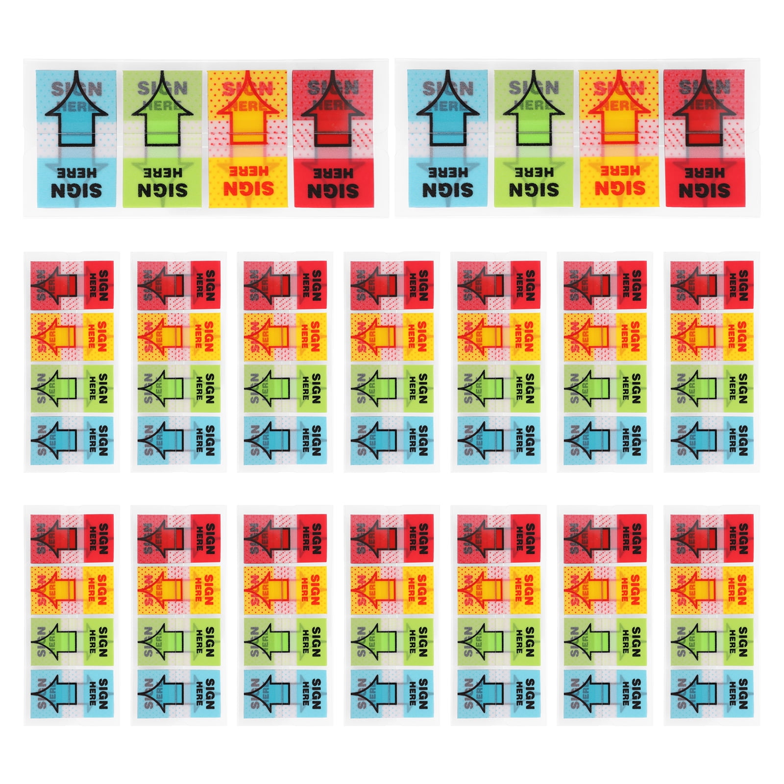 1600 Pcs Sign Here Stickers in 4 Colors Reliable Sign Here Tabs ...