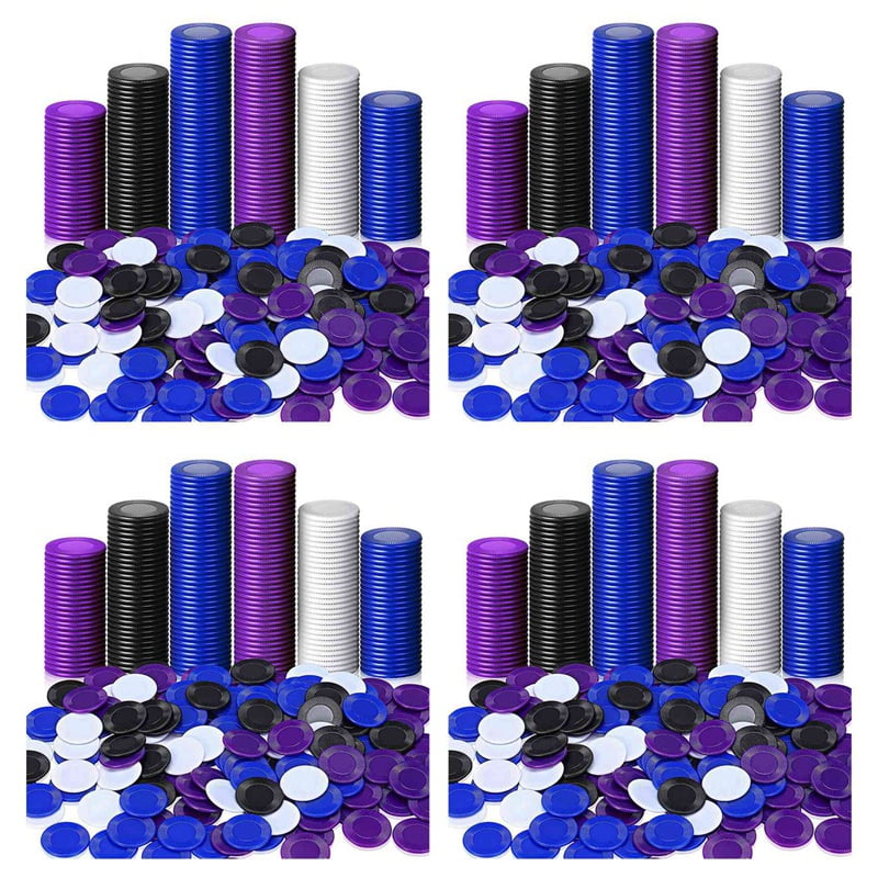 1600 Pieces Plastic Poker Chips Game Chips 4 Colors Counter Card for ...
