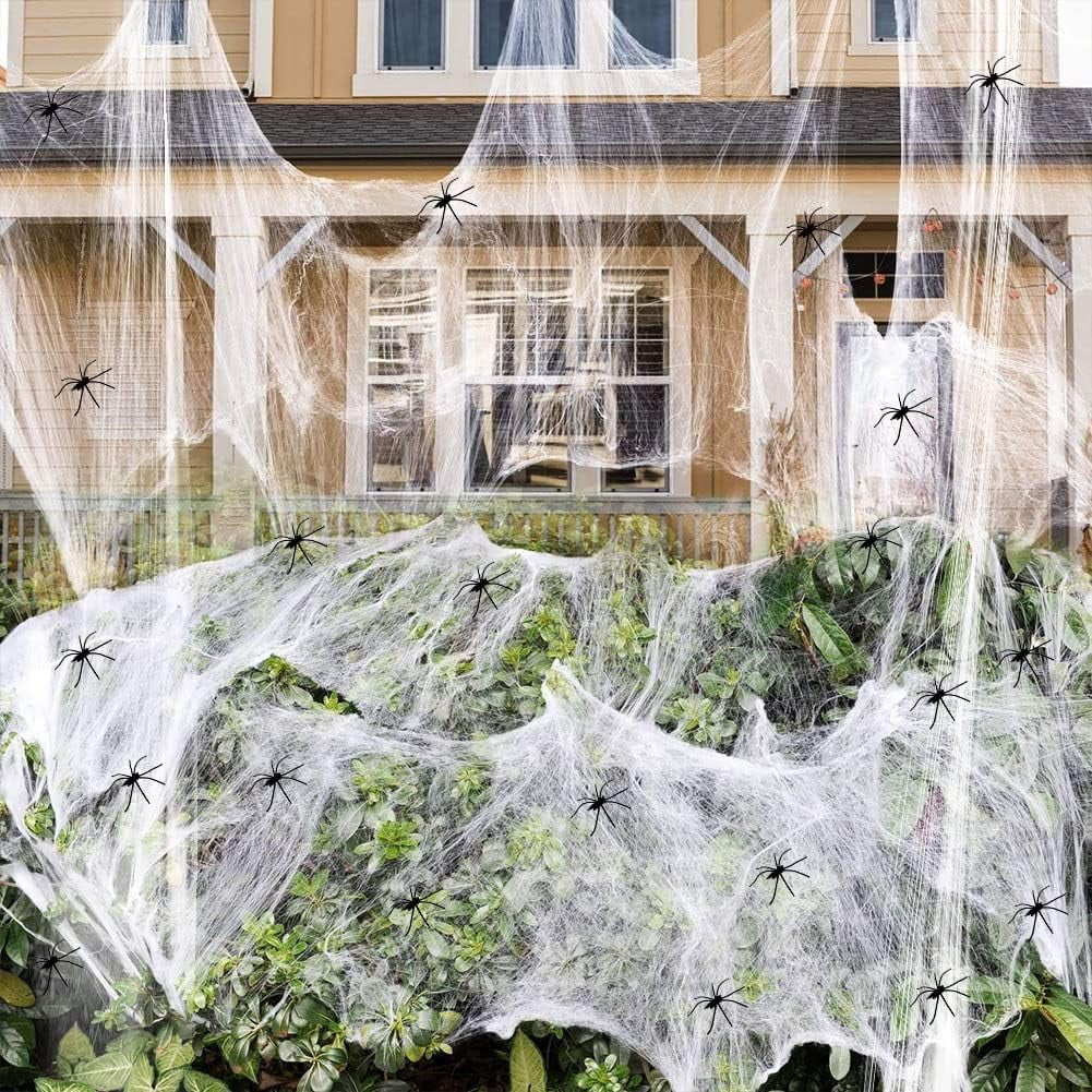 1600 sqft Halloween Spider Web Decorations Halloween Spider Webbing ...