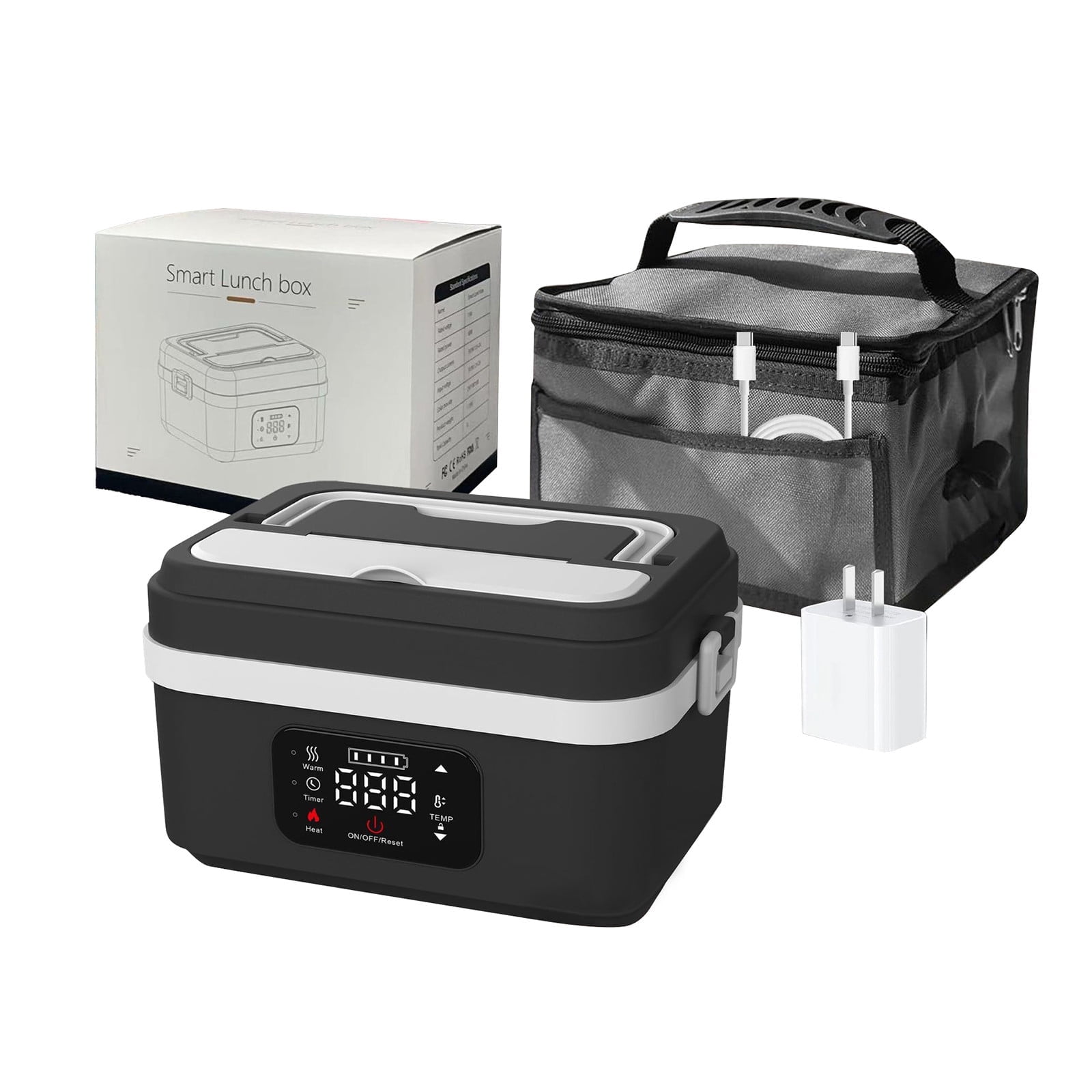 16000mAh Cordless Electric Lunch Box for Adults - 34oz Self-Heating ...