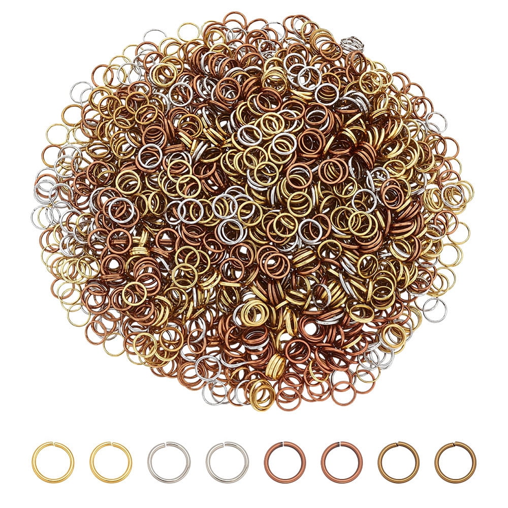 1600Pcs 4 Colors Jump Rings Iron Open Round Jump Rings 6mm Ring ...