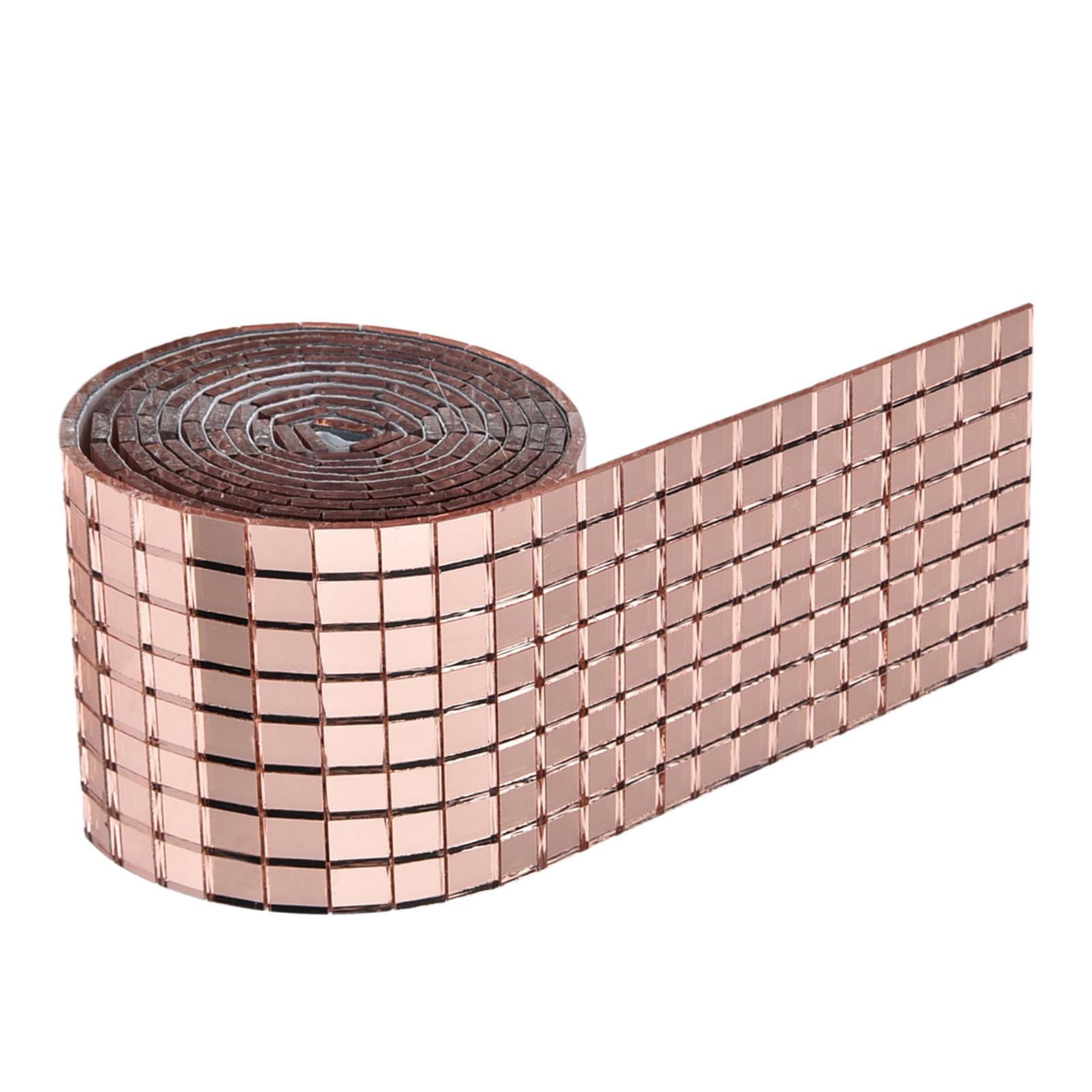 1600Pcs Mini Square Glass Mosaic Tiles Self Adhesive Decor Rose Gold ...