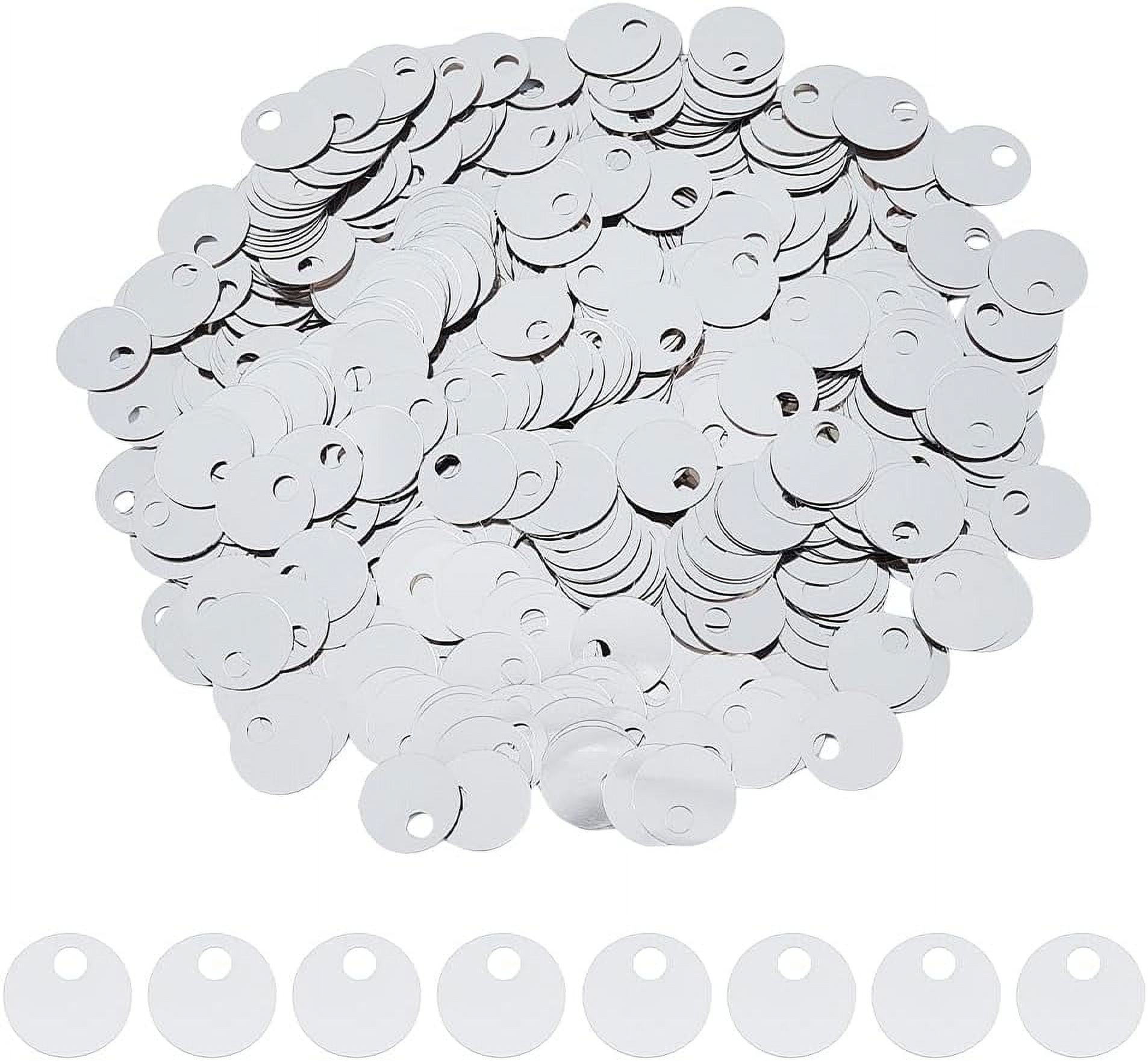 1600Pcs Plastic Pendants Flat Round Silver 19x0.2mm Hole: 5mm 7500pcs ...