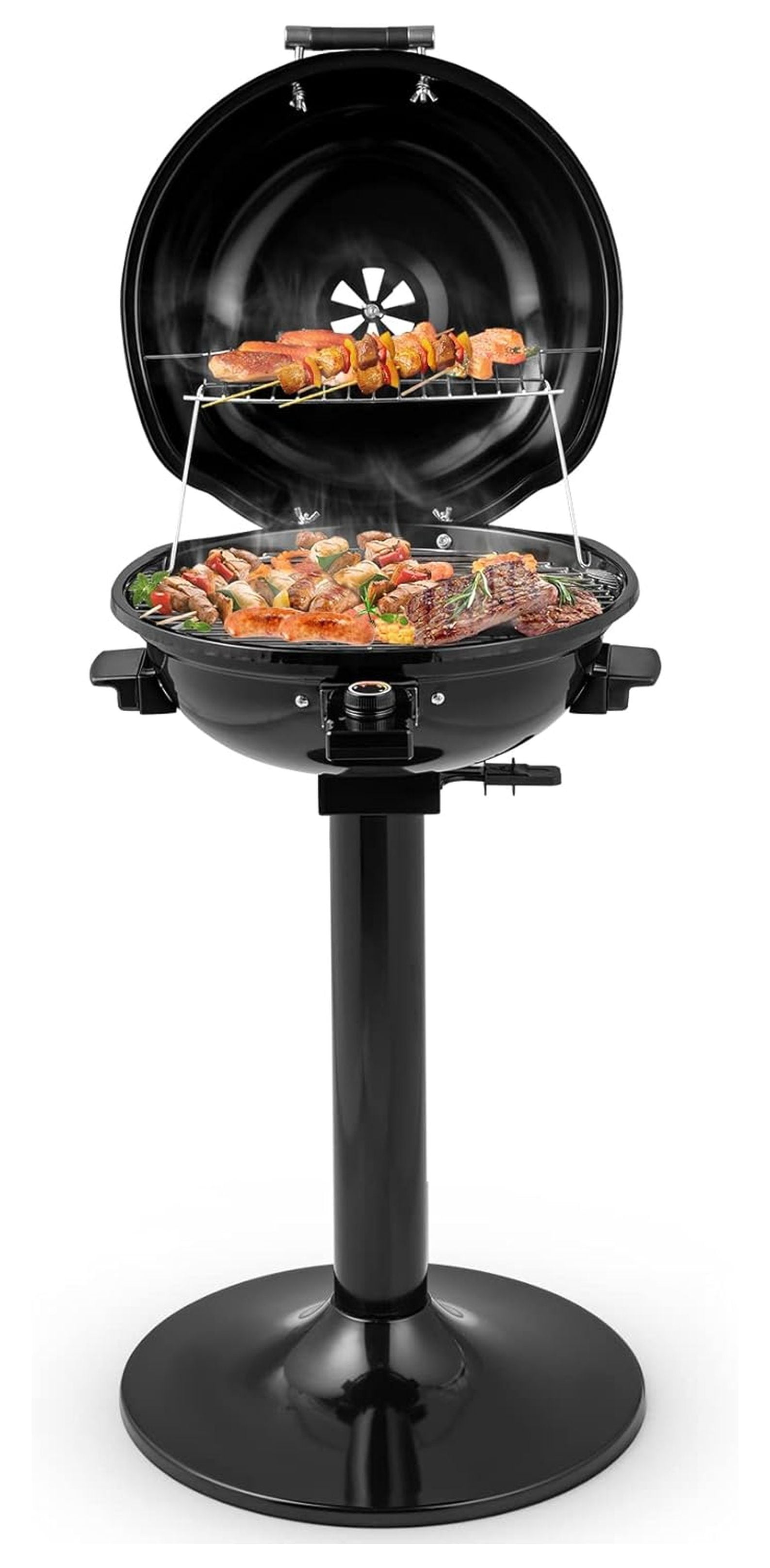 1600W Electric Grill Outdoor, Portable BBQ Grill with Warming Rack, Non ...