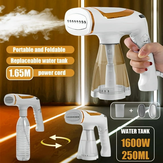 1600W Foldable Handheld Steam Garment Steamer - 250ML Large Water Tank ...