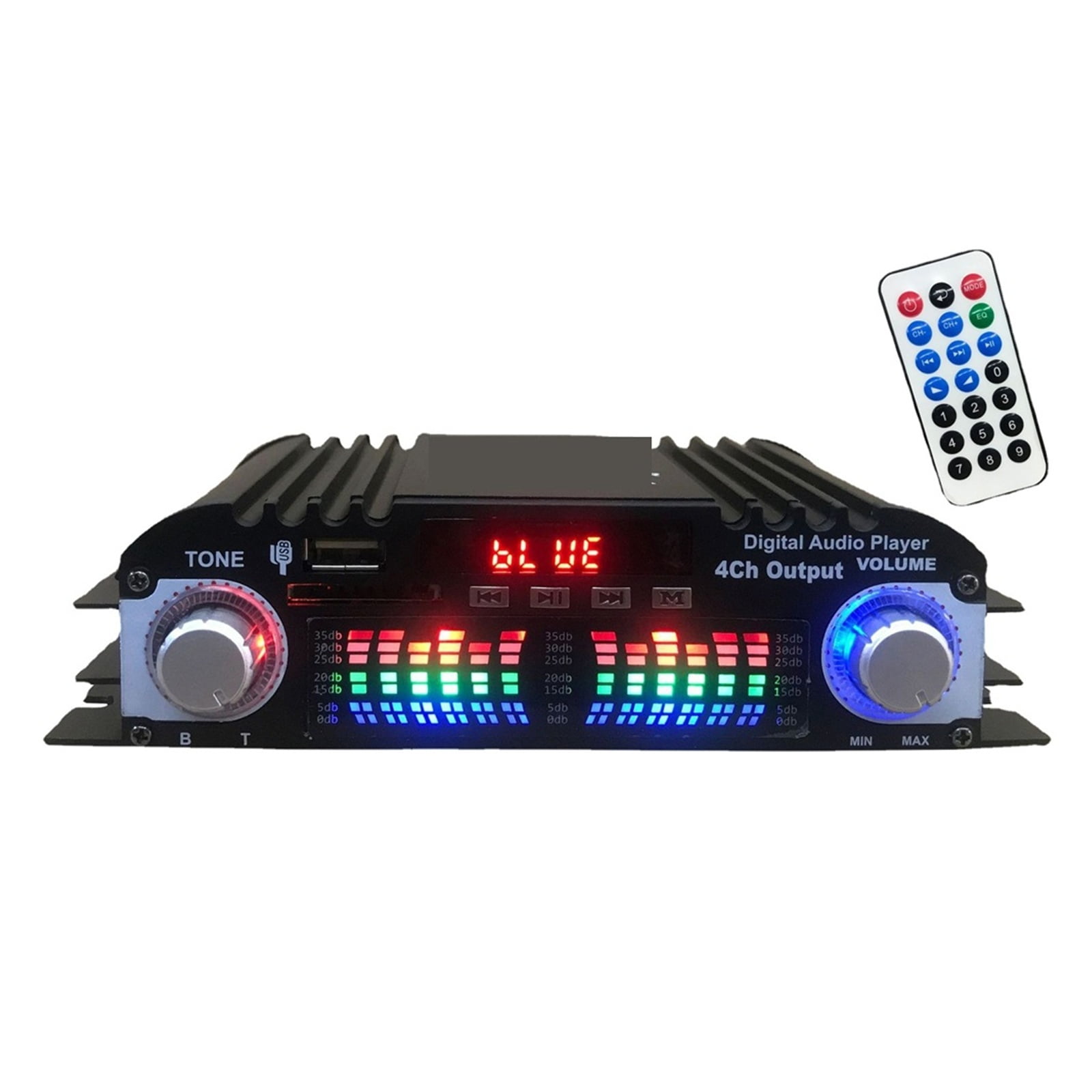 1600W Peak Power Digital 4 Channel Amplifier USB Bluetooth-Compatible Mini HIFI Digital Stereo ...