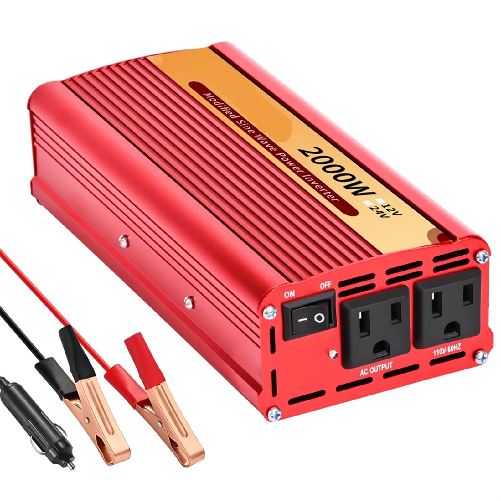 1600W,Power Inverter,DC 12V/24V to AC,Car Inverter With Dual USB Car ...