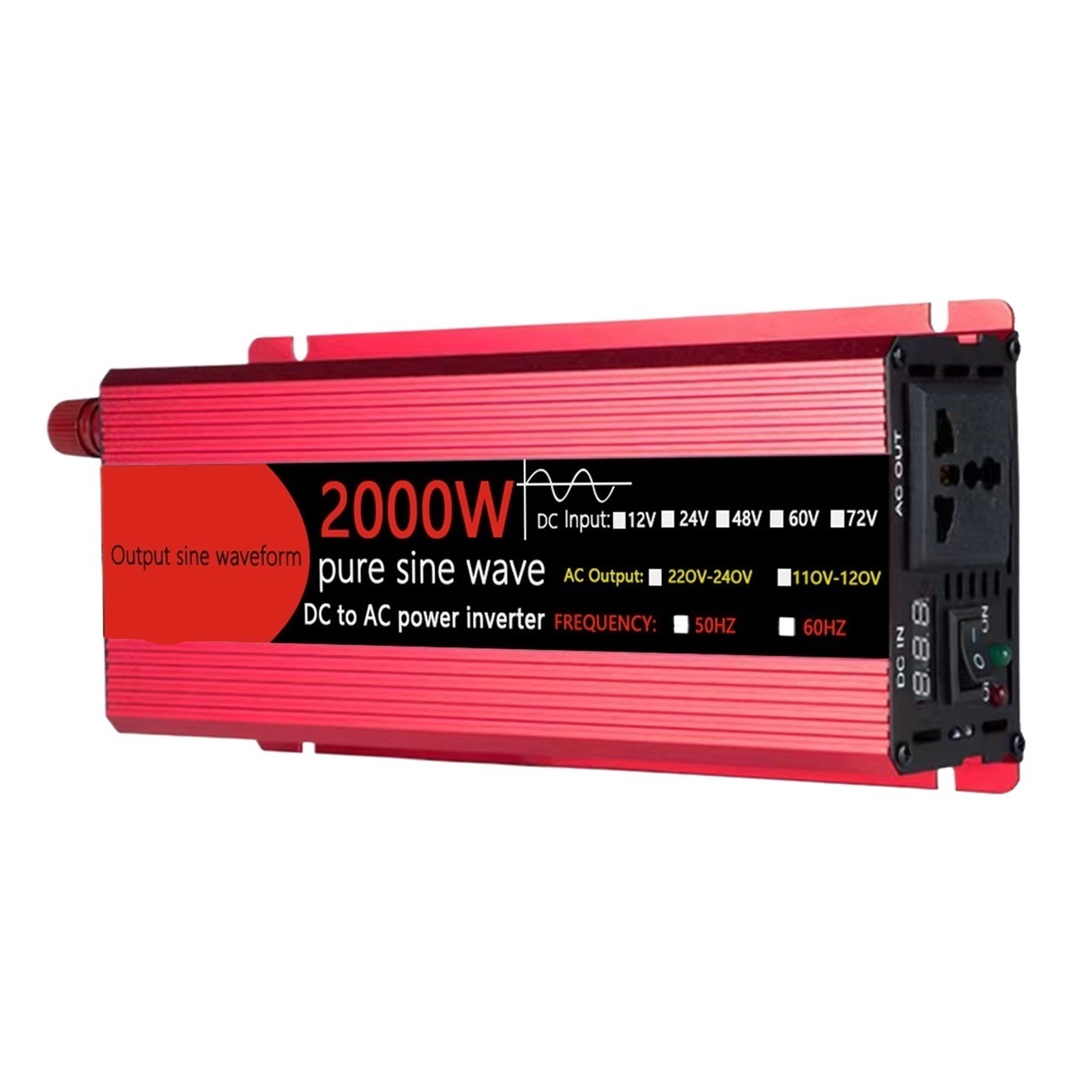 1600W Pure Sine Wave Inverter Photovoltaic 12V24V48V to 110V Solar ...
