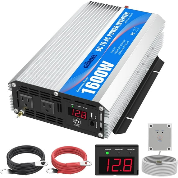 1600Watt Power Inverter Modified Wave DC 12volt to AC 120volt with ...