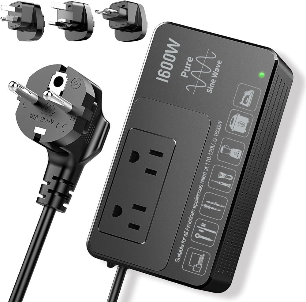 1600Watt Voltage Converter 220V to 110V for Any American Appliances ...