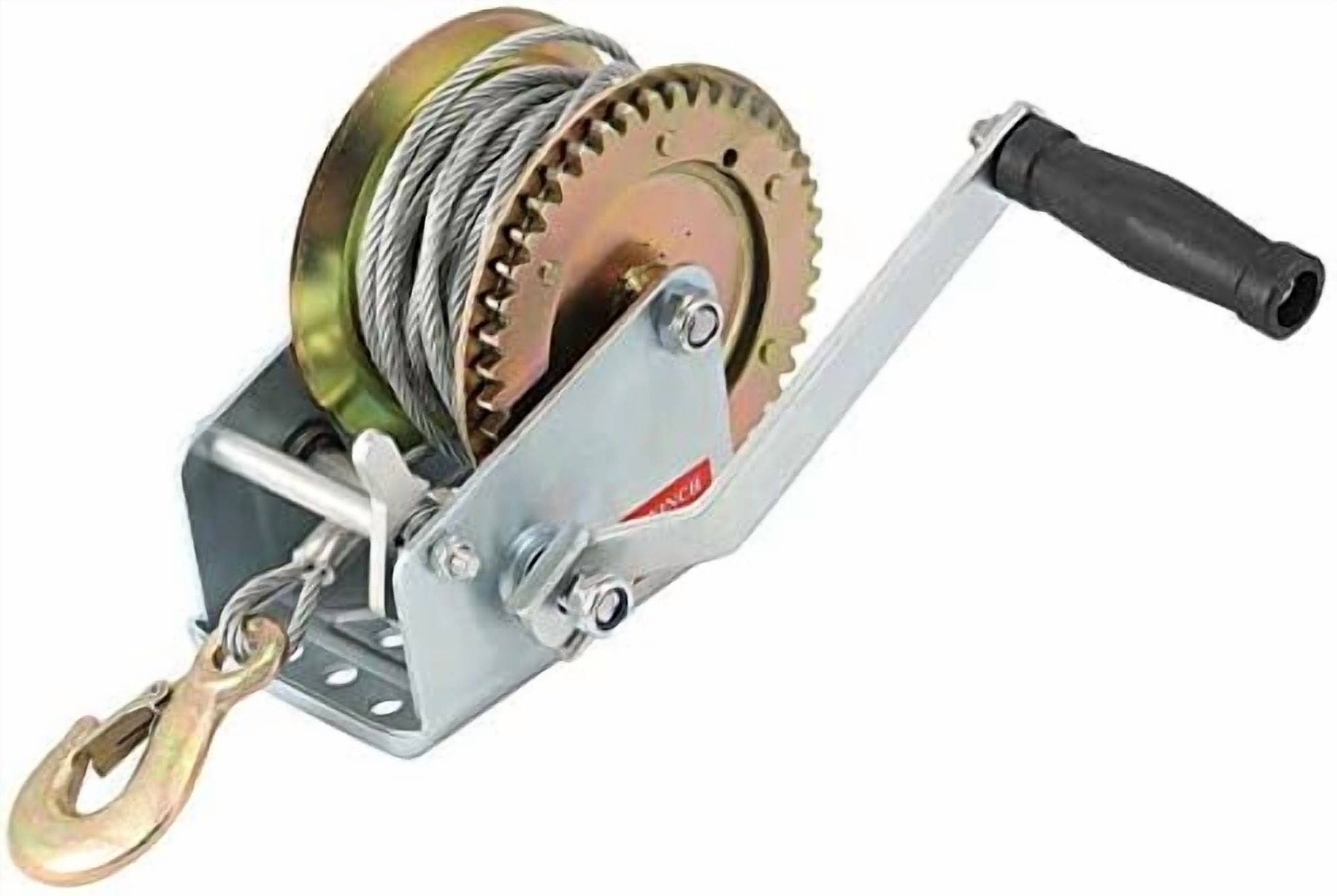 1600lbs Capacity Heavy Duty Hand Winch with 49FT / 15m Steel Cable ...