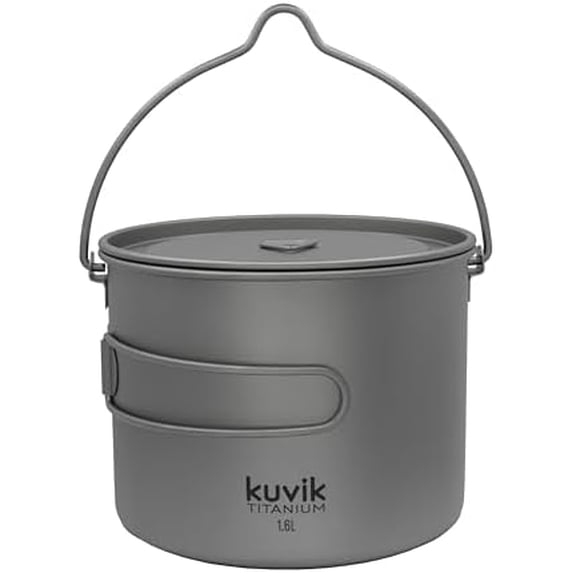 1600ml (54 oz) Titanium Pot with Bail Handle - Ultralight and Compact ...