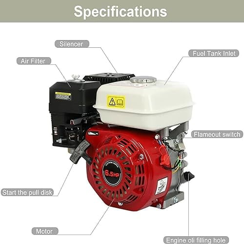 160CC 6.5HP Gas Engine, 4-Stroke Go Kart Motor Engine OHV Industrial ...