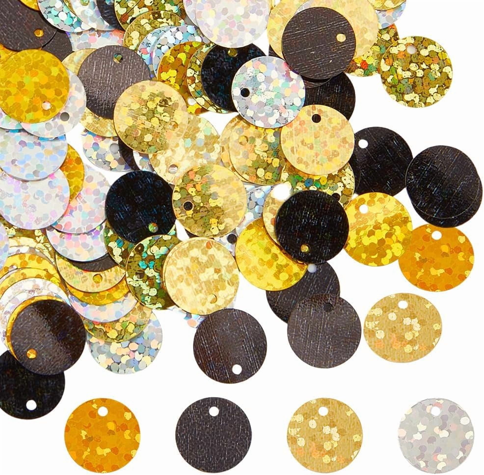 160G Flat Round Glitter Sequins 10MM Large Iridescent PVC Sequin Loose ...