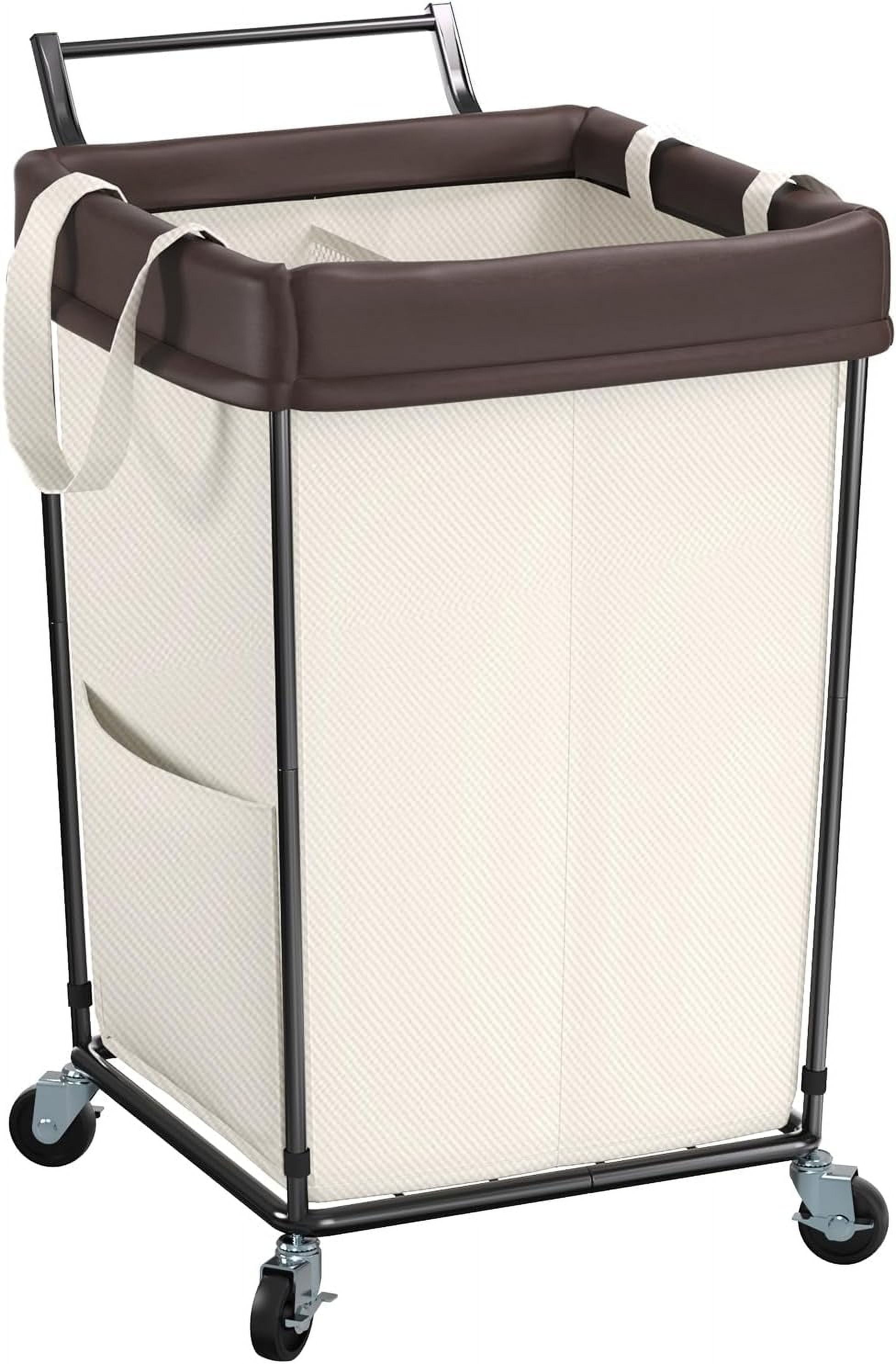 160L Large Laundry Hamper with Wheels and Handle, 2 Section Rolling ...