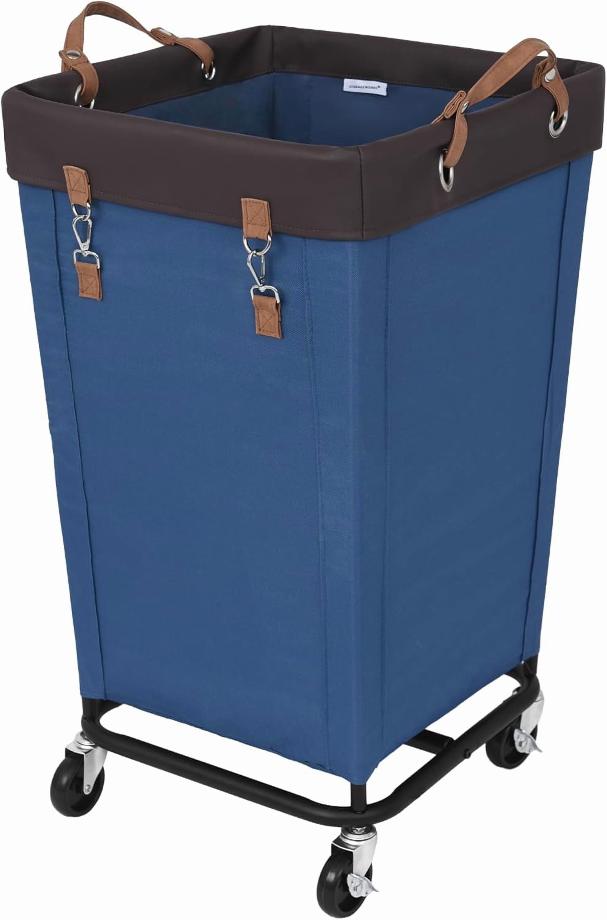 160L Laundry Basket with Wheels, Large Rolling Hampers for Clothing ...