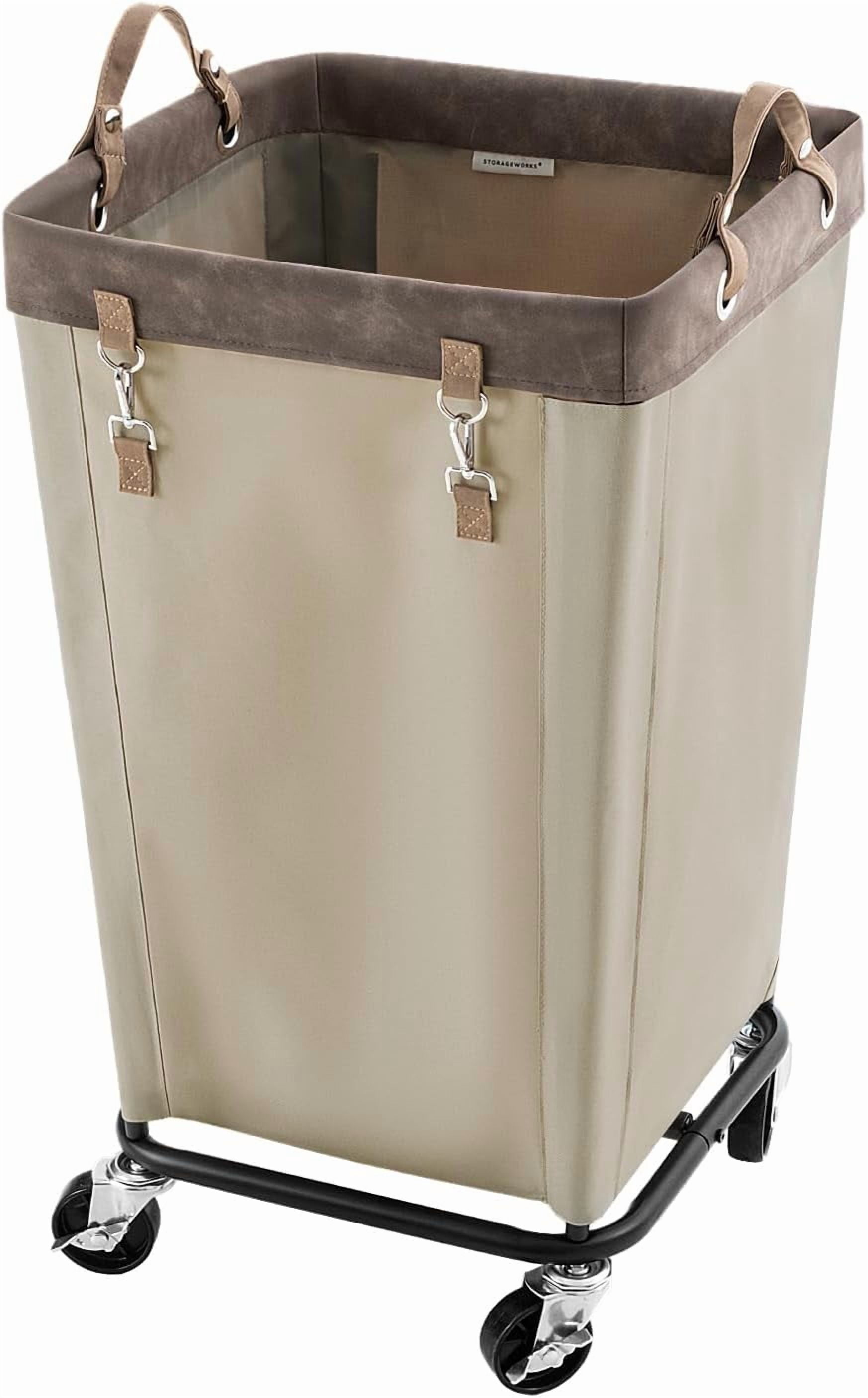 160L Laundry Basket with Wheels, Large Rolling Hampers for Clothing ...