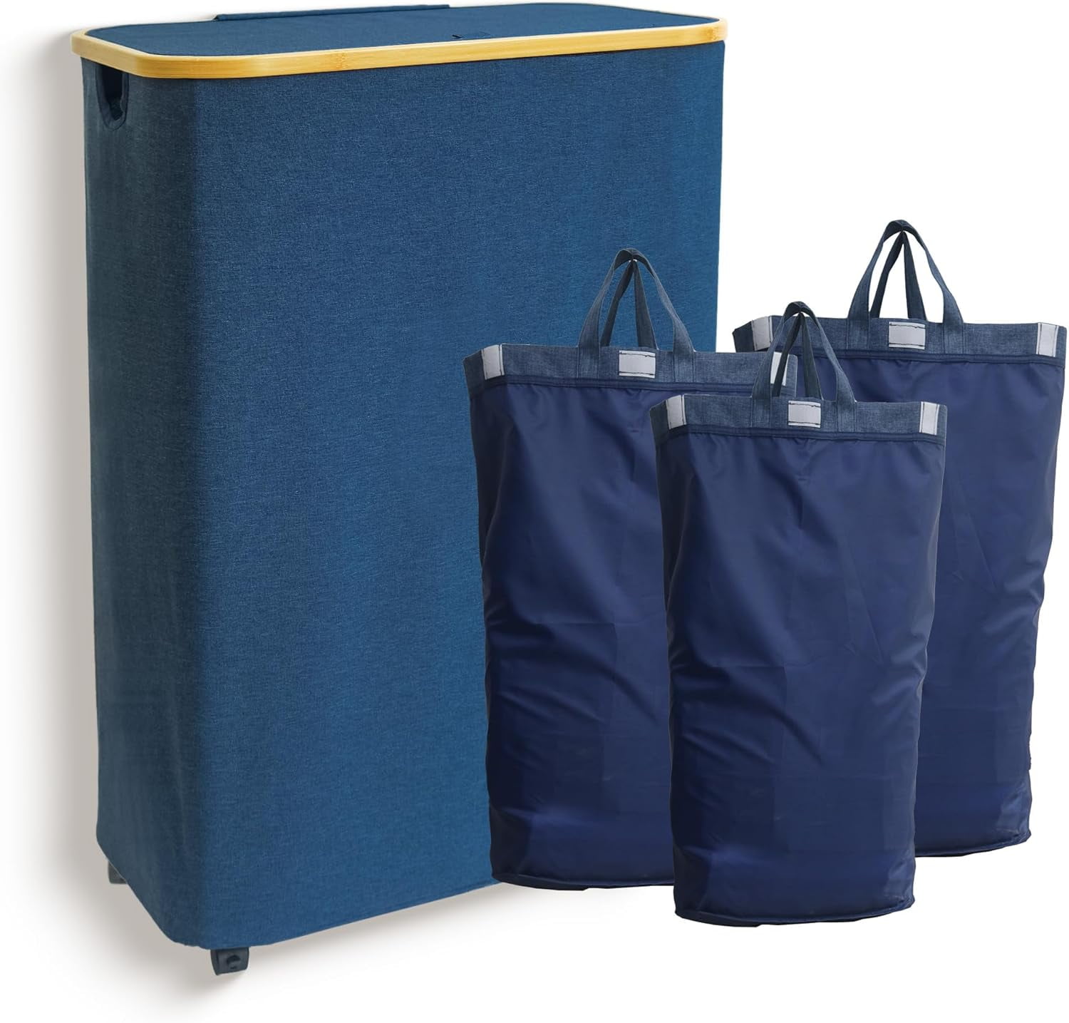 160L Laundry Hamper 3 Section, Large Laundry Hamper with Lid, Clothes ...
