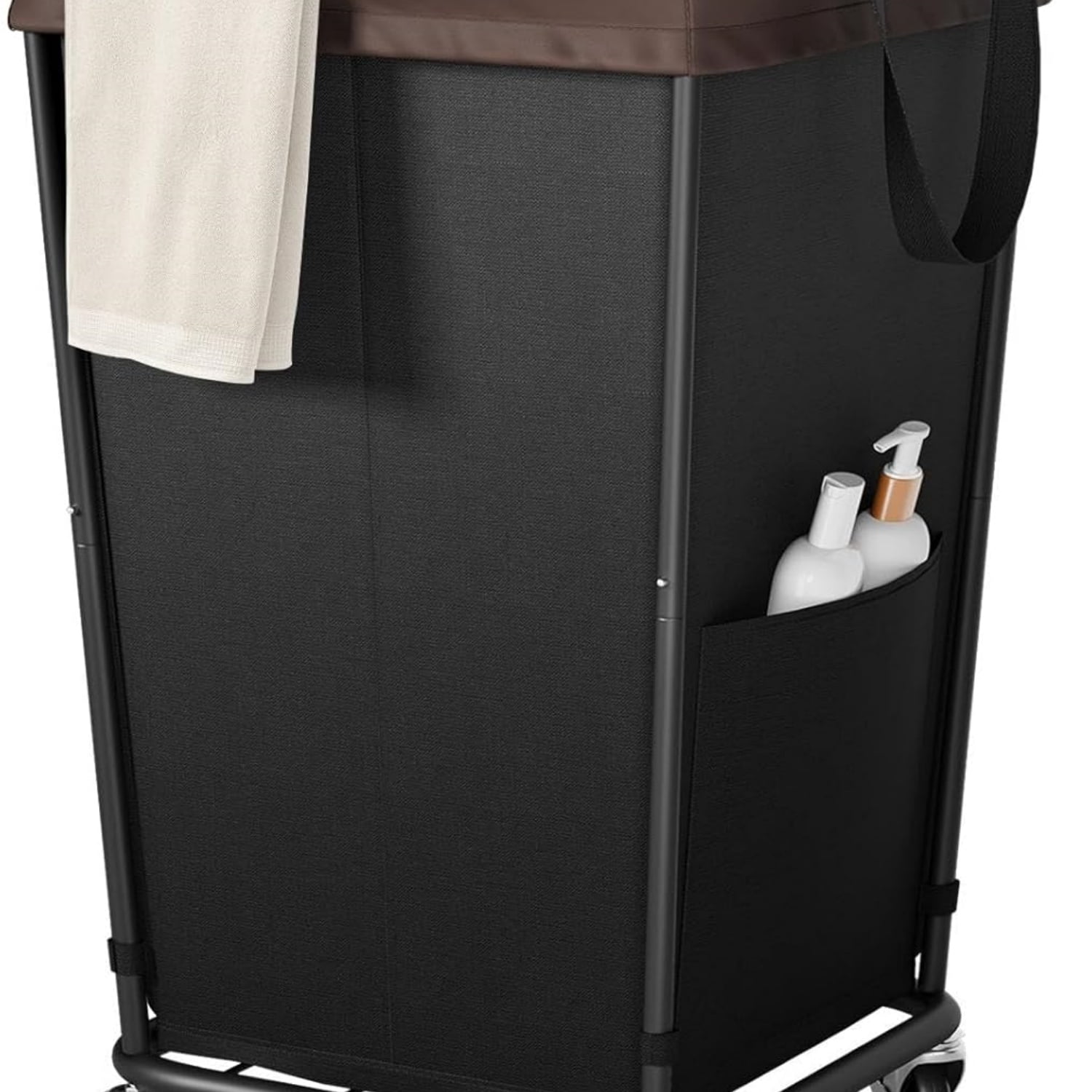 160L Laundry Hamper with Wheels and Handle, 2-Section Rolling Hamper ...
