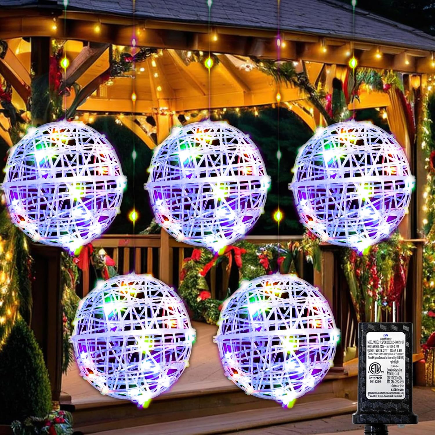 160LED Solar Ball Lights for Outdoor Trees – Waterproof Globe String ...