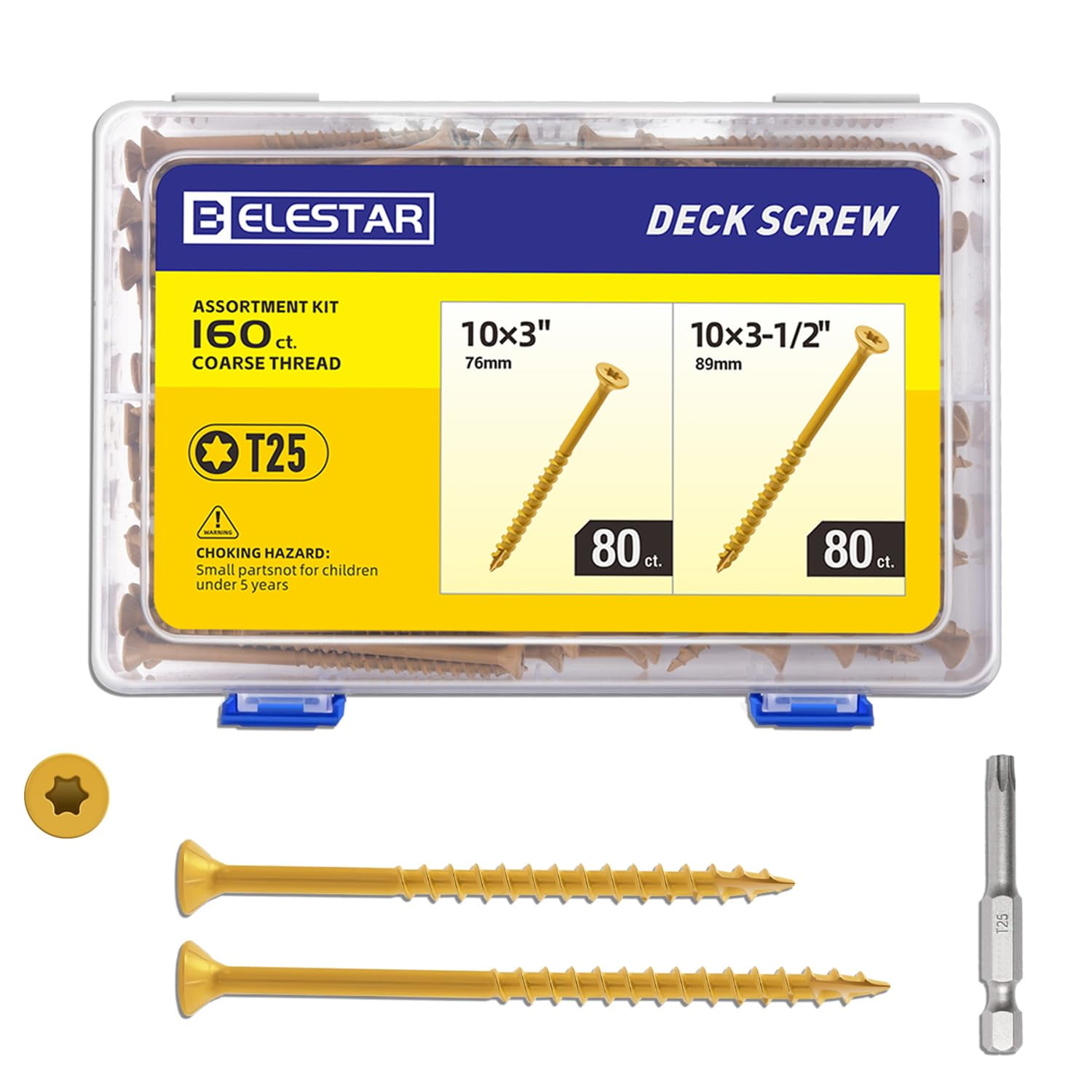 160PCS Deck Screw Assortment Kit – 10 x 3", 10 x 3-1/2" Rust Resistant ...