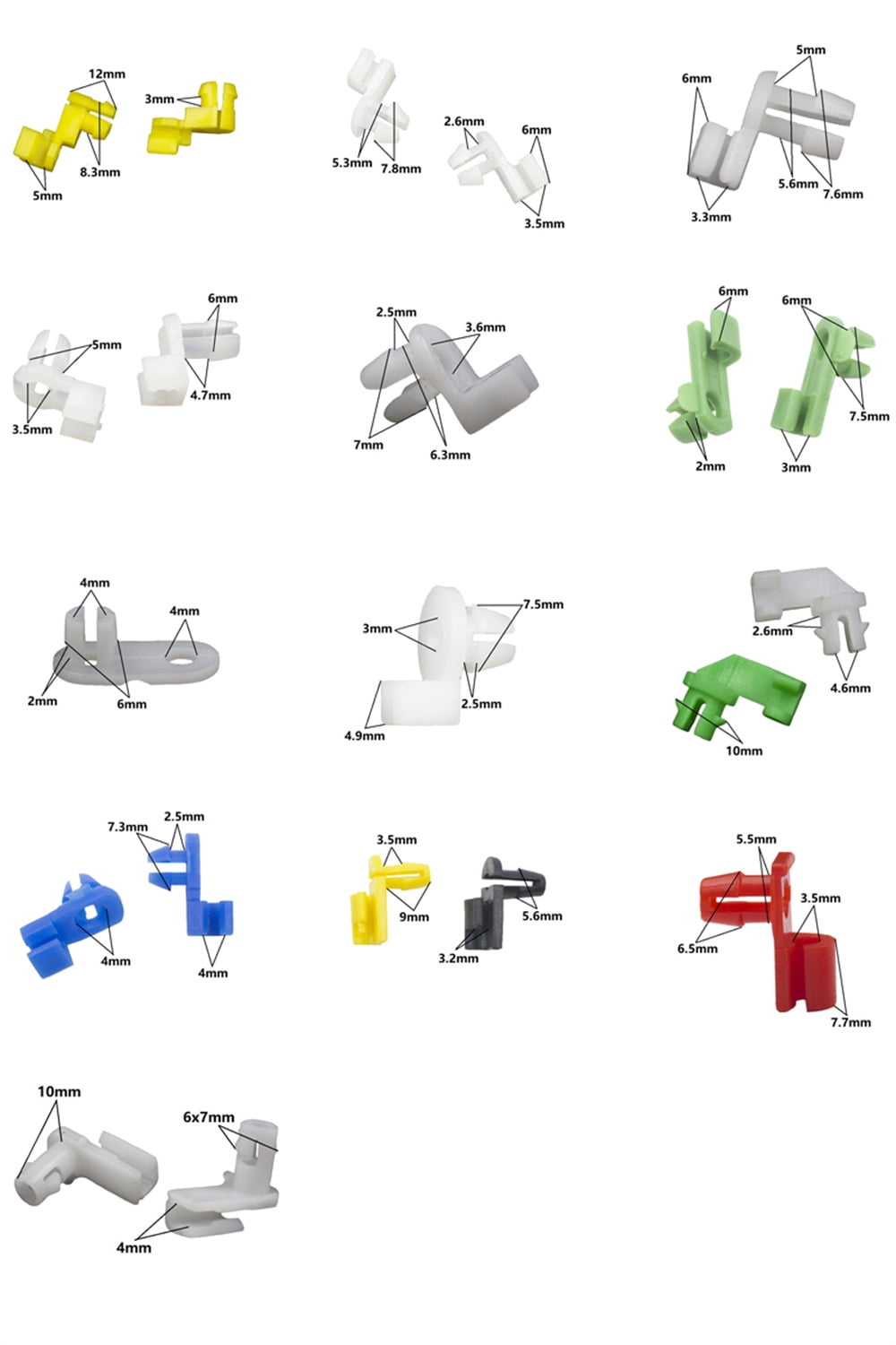 160PCS Mixed Universal Door Lock Rod Clip Side Fasteners Car Wire Clips ...