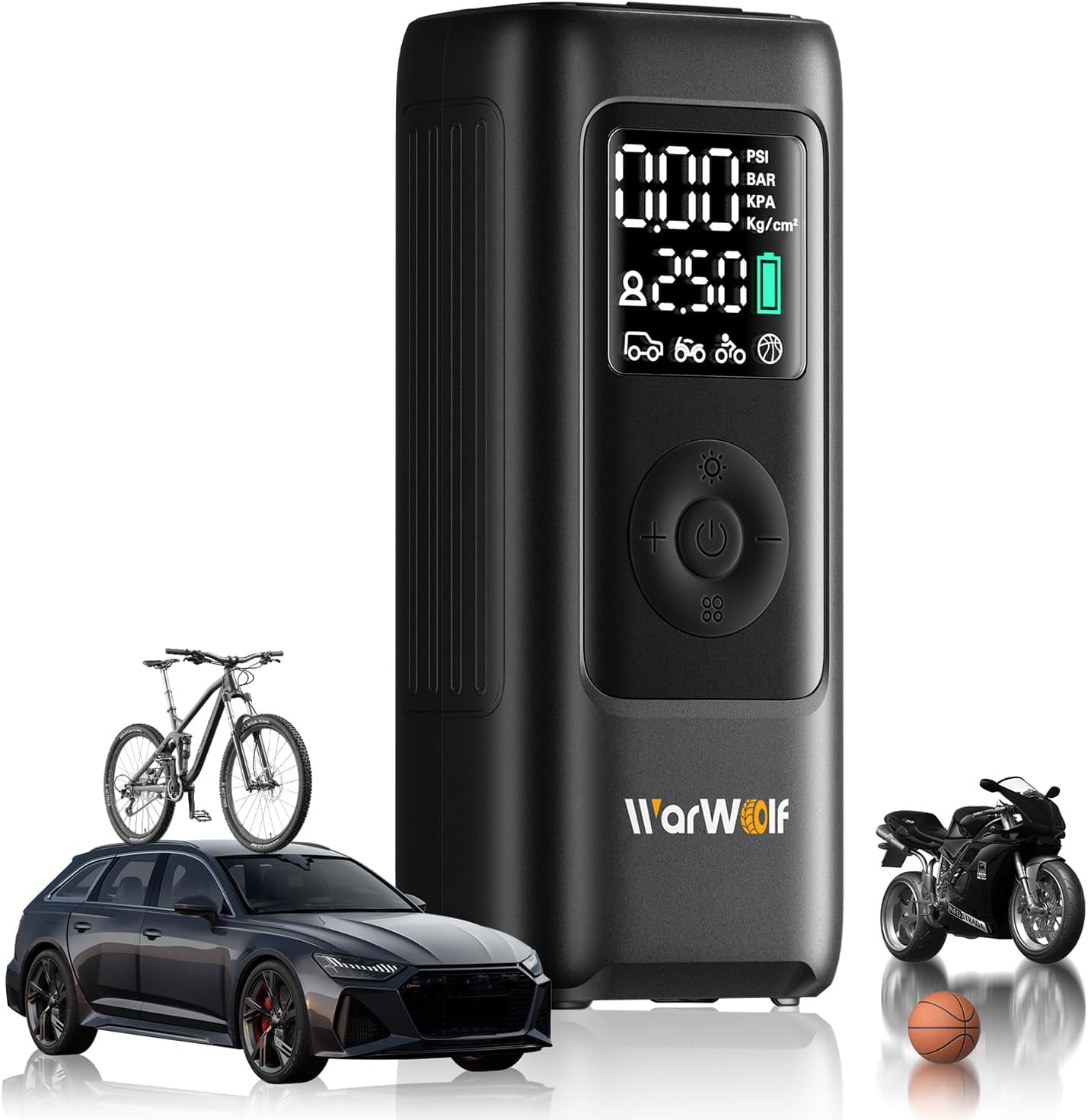 160PSI Tire Inflator Portable Air Compressor - Bike Air Pump for Car Tires: SUV, Light Truck ...