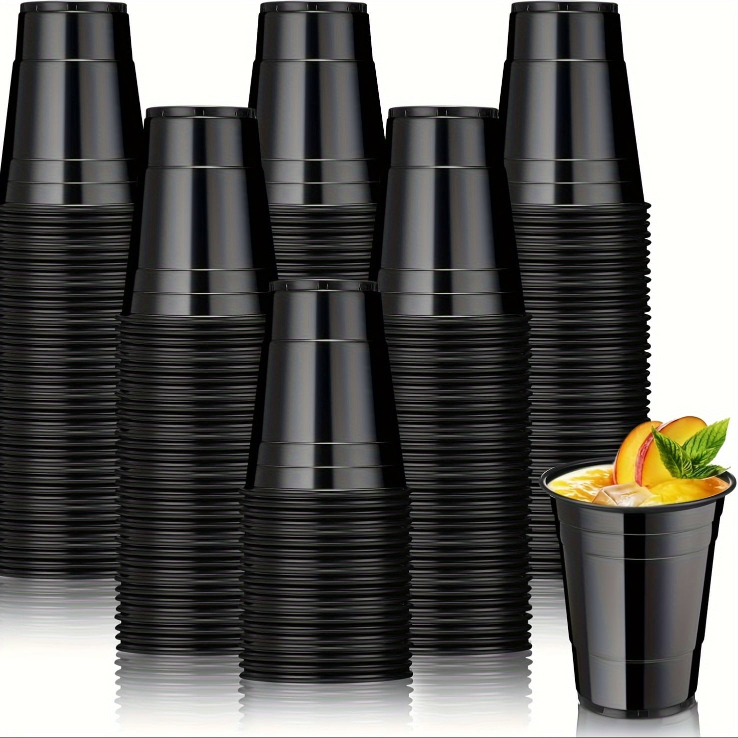 160Pcs 16oz Disposable Plastic Cups (Red/Black/Pink/Golden) - Party ...