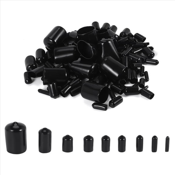 160Pcs Assorted Size Rubber End Caps, Flexible Screw Thread Protector ...