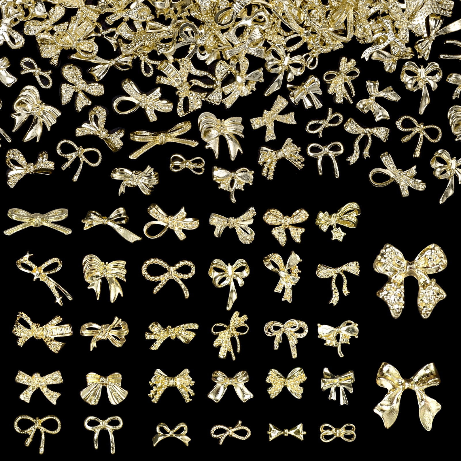 160Pcs Metal Bows Nail Charms, 32 Styles Alloy Nail Bows Charms 3D ...