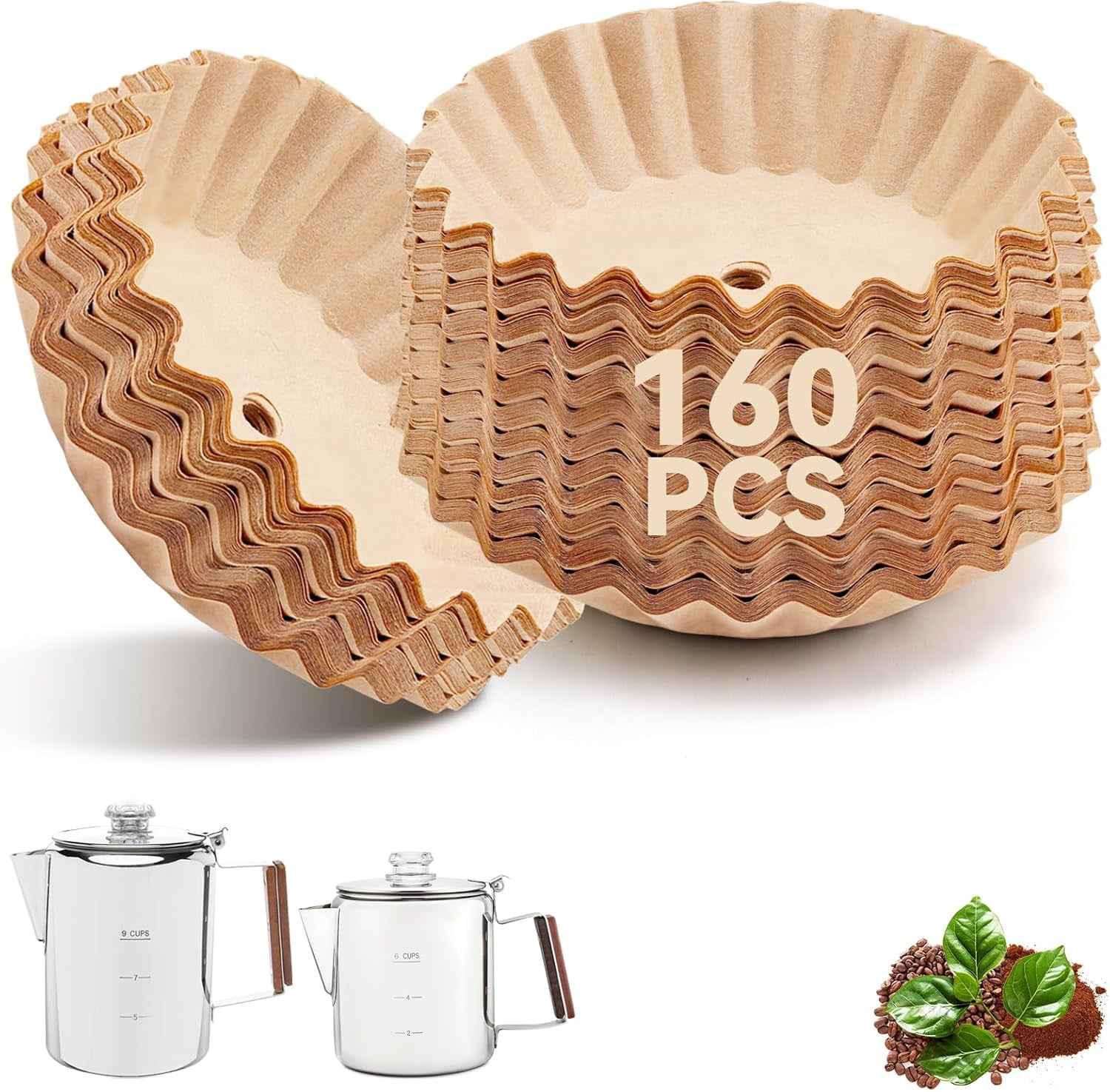 160Pcs Perforated Coffee Filters Compatible With COLETTI Percolator ...