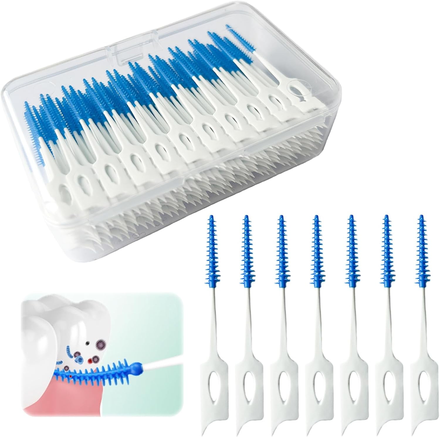 160Pcs Portable Soft Silicone Toothpicks, Interdental Brushes Between ...