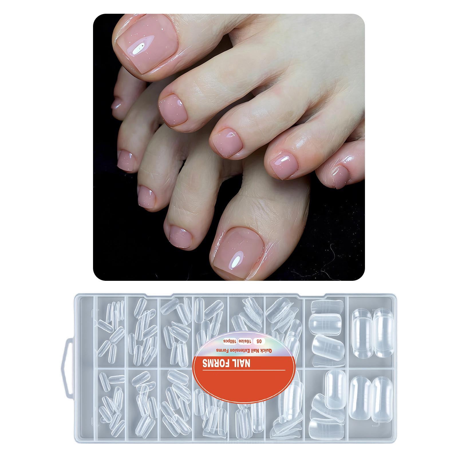 160Pcs Safe Clear Nails Molds Press Healthy Nails Tips for Extensions ...