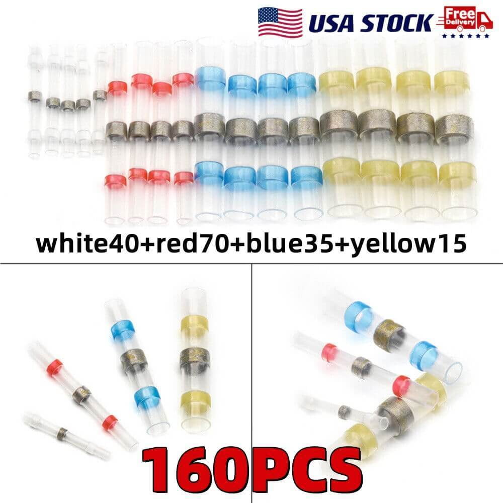 160Pcs Solderstick Waterproof Terminals Seal Solder Wire Connectors Kit ...