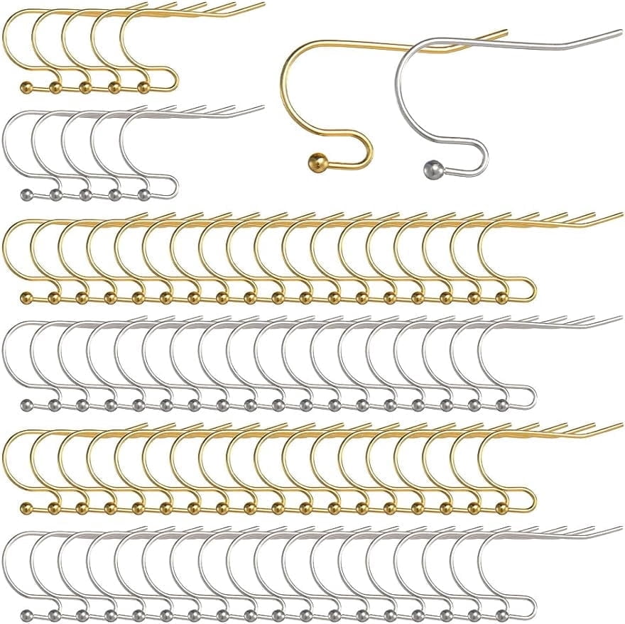 160Pcs Stainless Steel Earring Hooks Real 18K Gold Plated Fish Hook ...