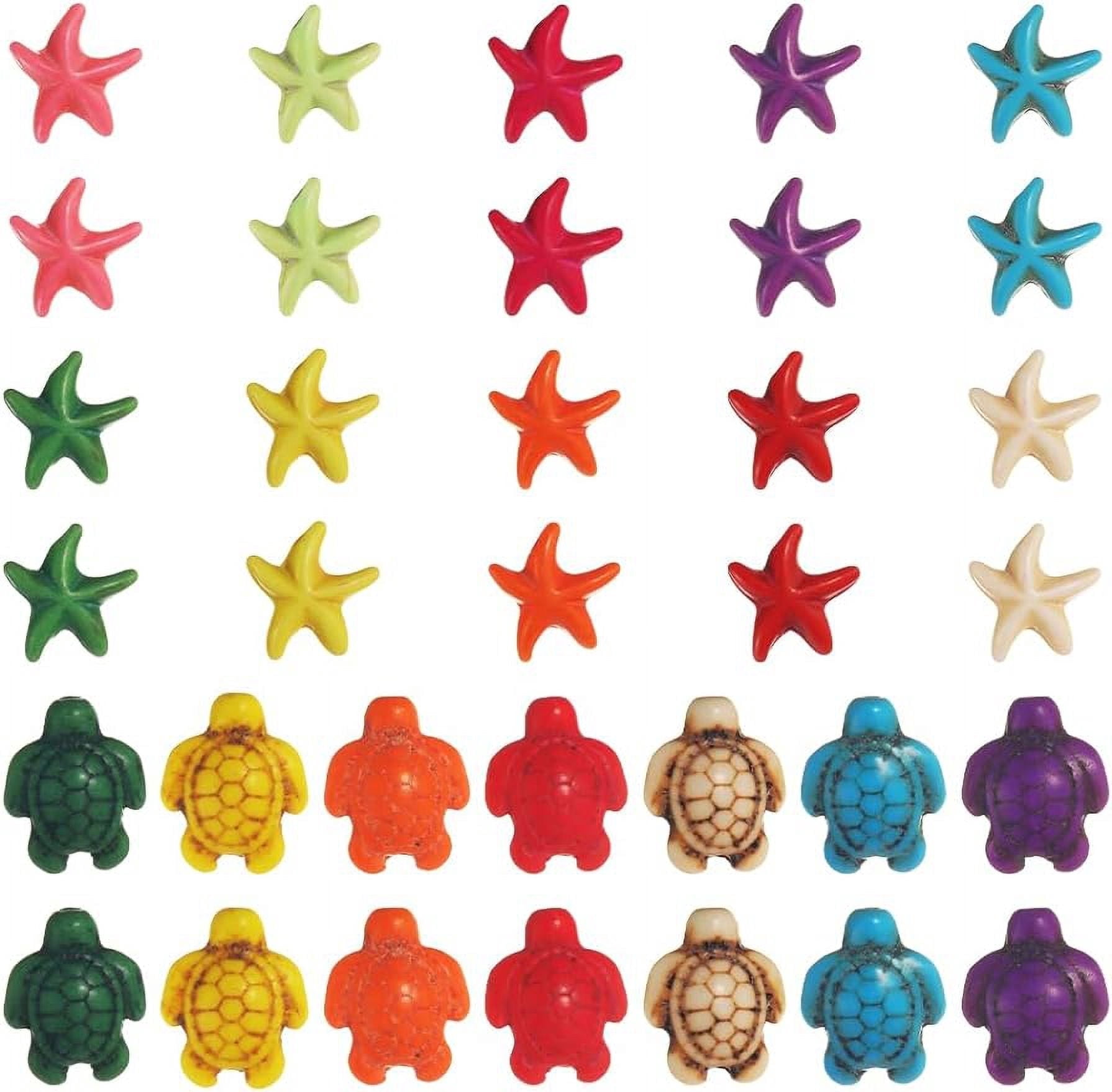 160Pcs Turtle Beads Starfish Beads Bulk Tortoise Bead Synthetic ...