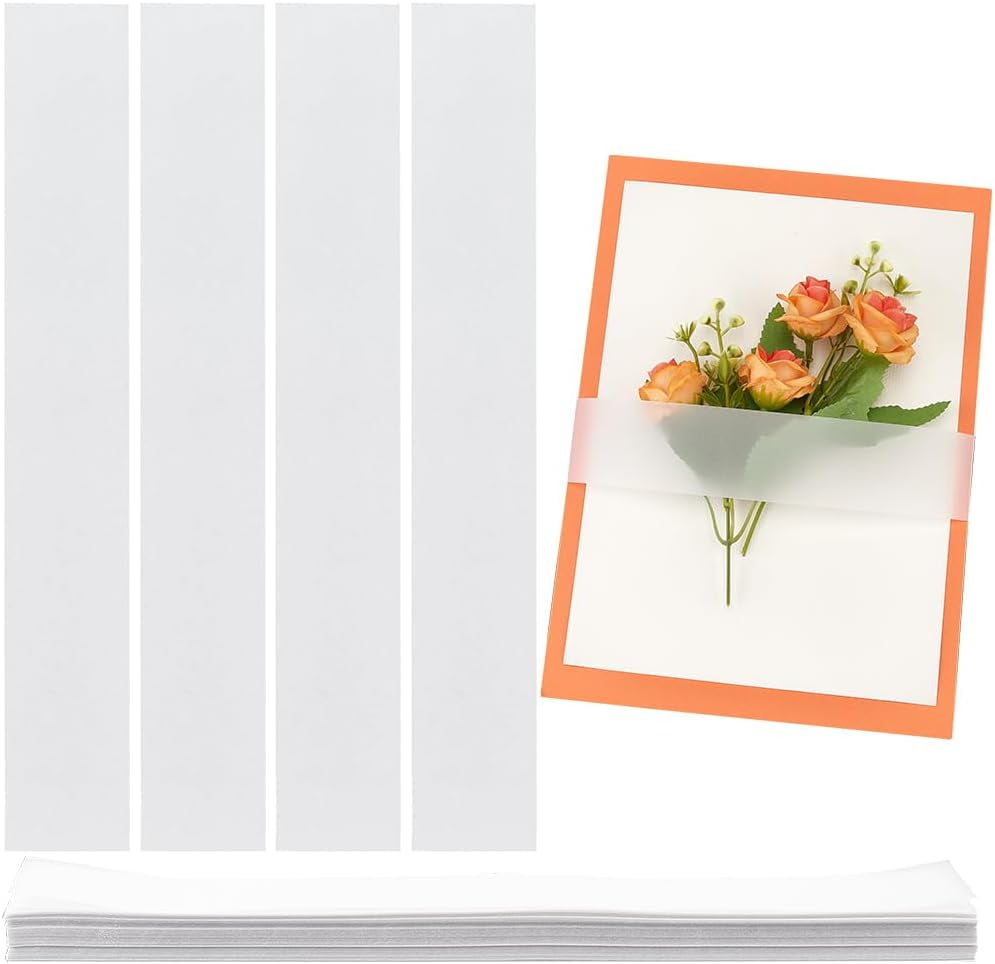 160Pcs Vellum Paper Belly Bands Paper Belly Band Translucent Invitation ...