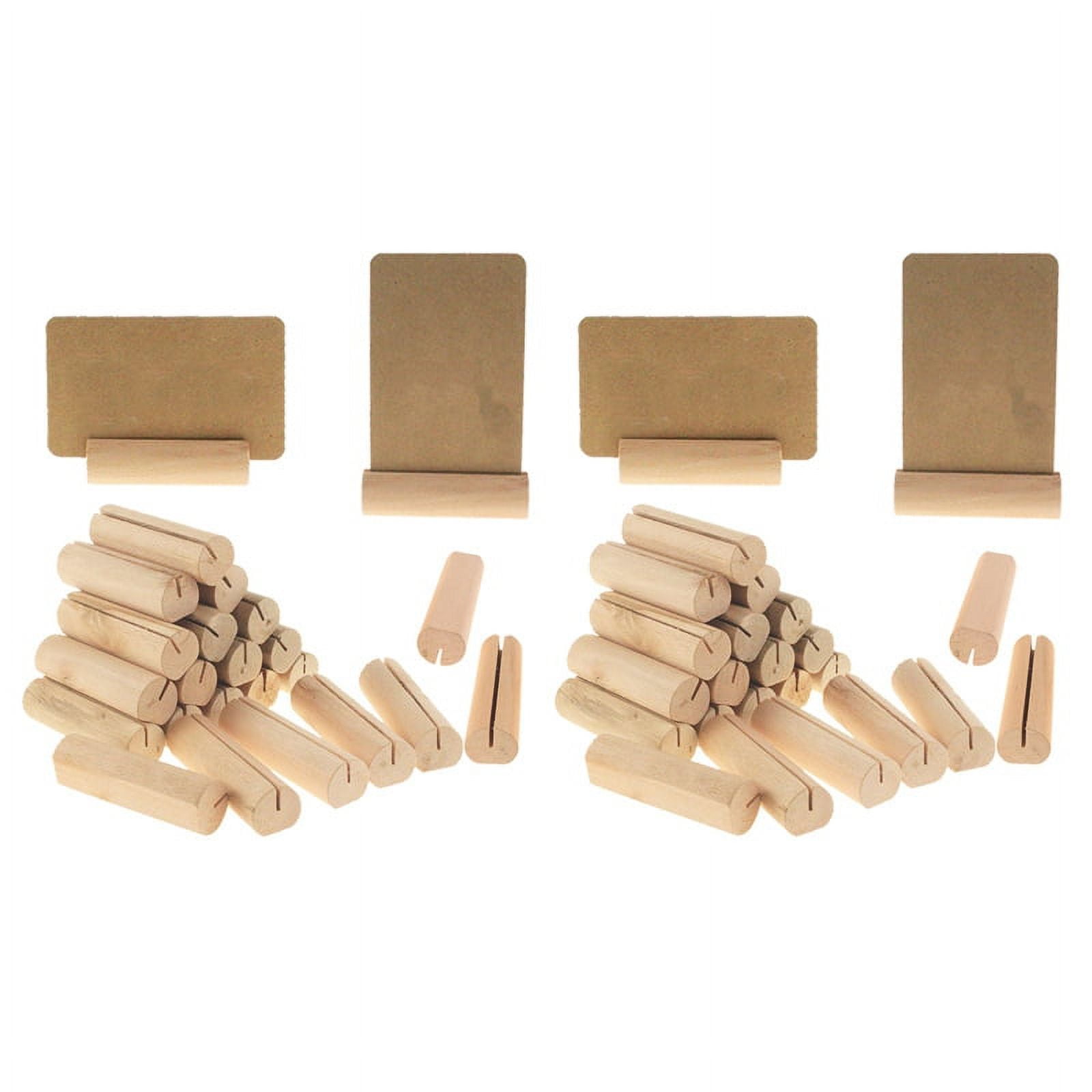 160Pcs Wood Pile Name Place Card Photo Holders Stump Table Number Clip ...