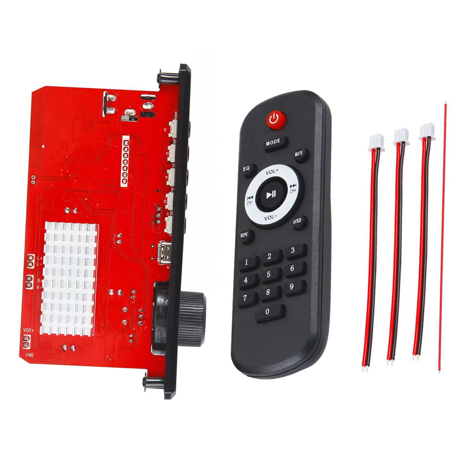 160W Amplifier Bluetooth 5.0 MP3 Decoder Board FM Audio Microphone ...