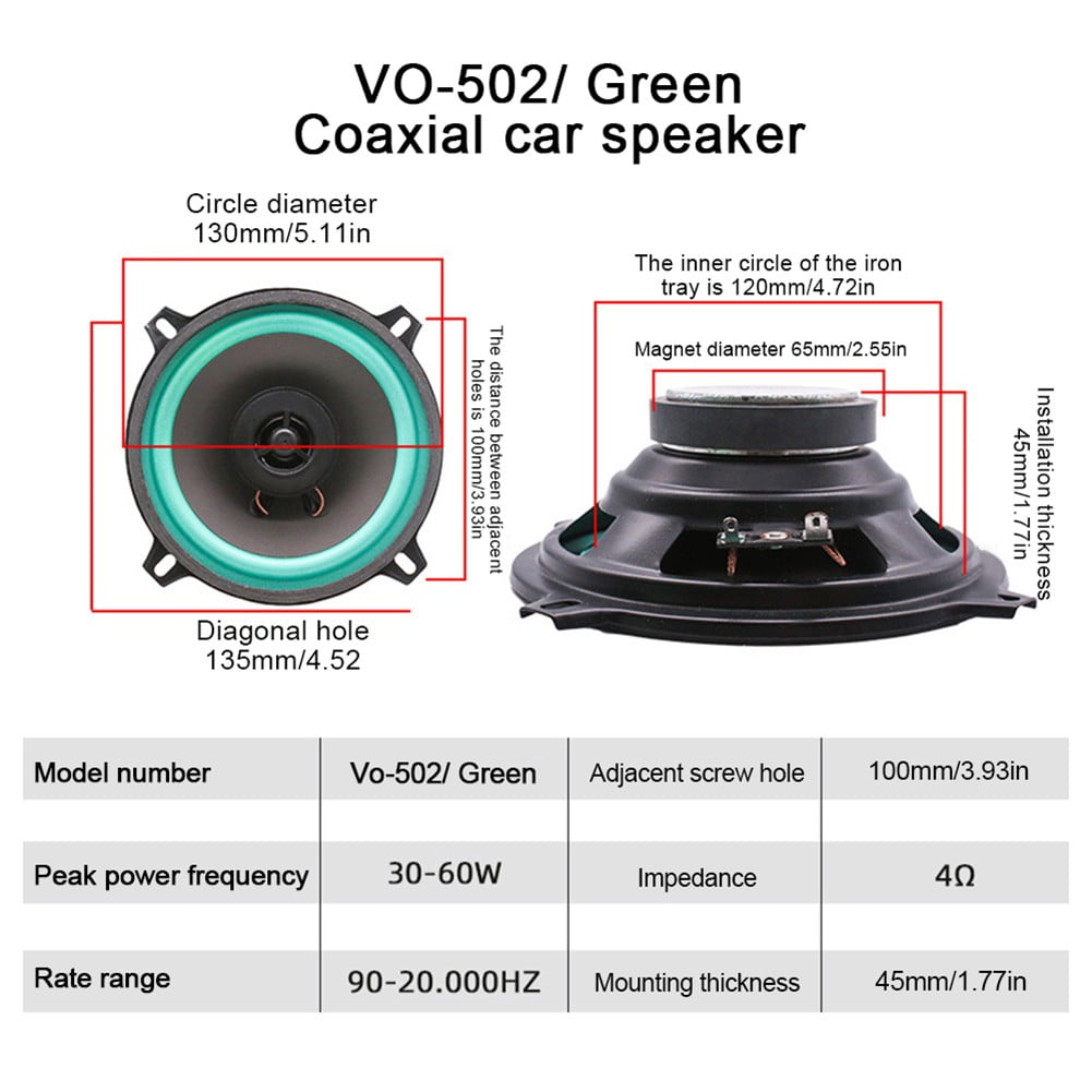 160W Car HiFi Coaxial Speaker Vehicle Door Auto Audio Music Stereo ...