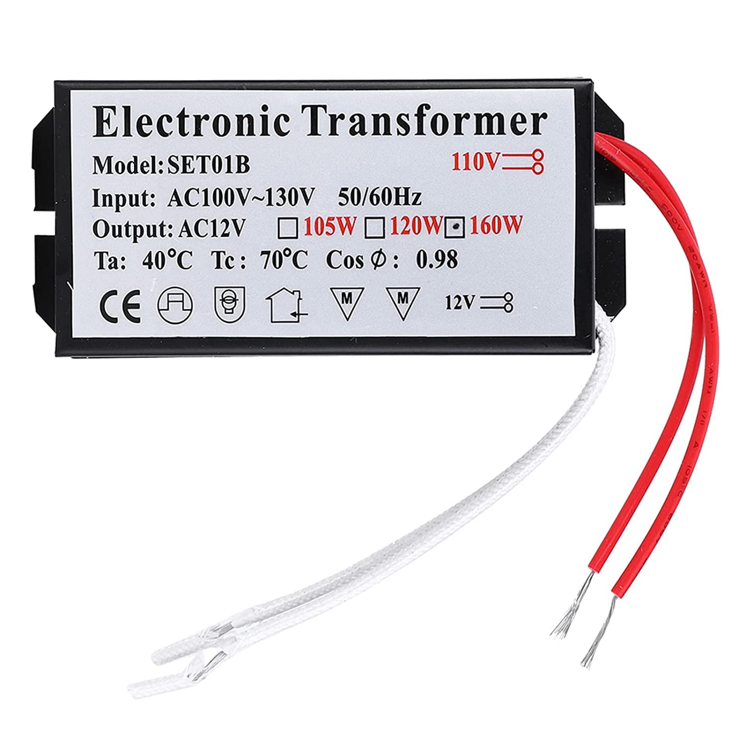 160W Electronic Transformer, 110V to 12V Power Supply Electronic ...