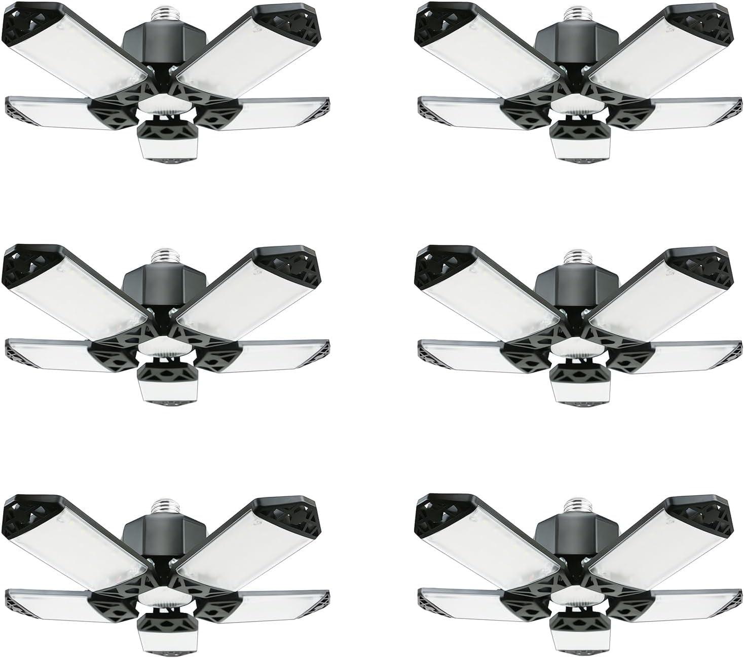 160W LED Garage Light 6-Pack, 16000 Lumen Ceiling Lights with 5+1 ...