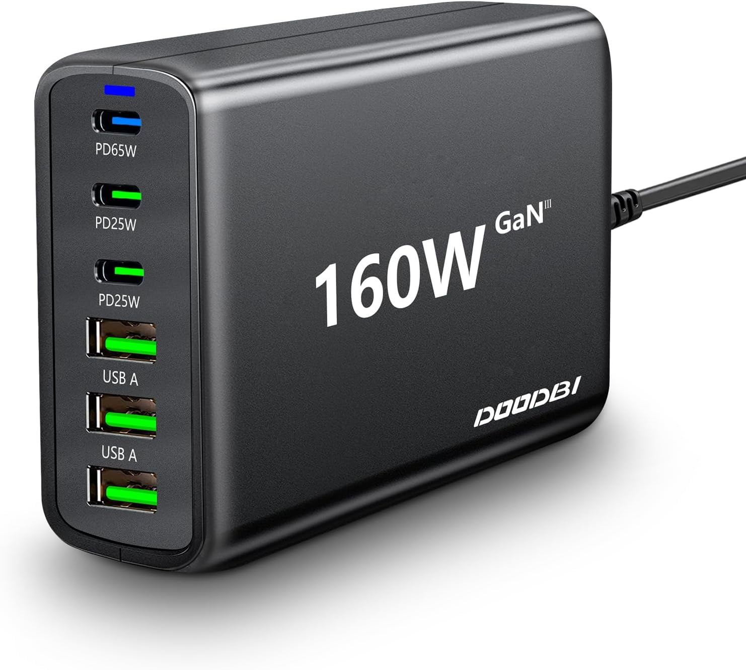 160W USB C Fast Charger,USB C Charging Station 6-Port GaN Compact Wall Charger Compatible for ...