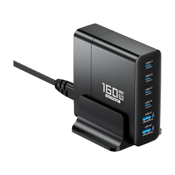 160W USB Type C Charger Multiple Ports PD PPS QC4.0 Desktop Fast ...