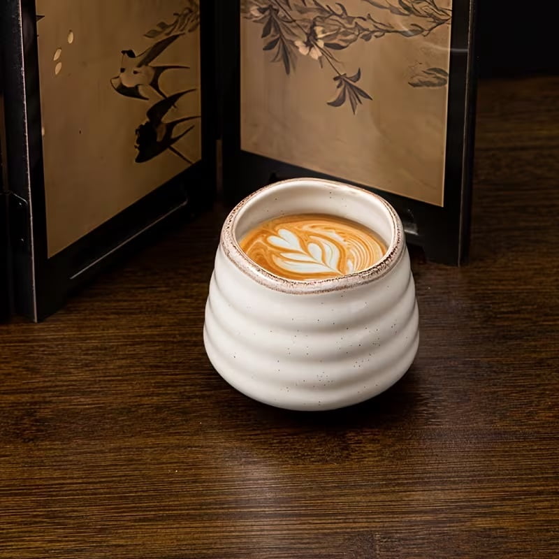 160ml Handcrafted Gray Ceramic Matcha Latte Cup - Perfect for Coffee ...