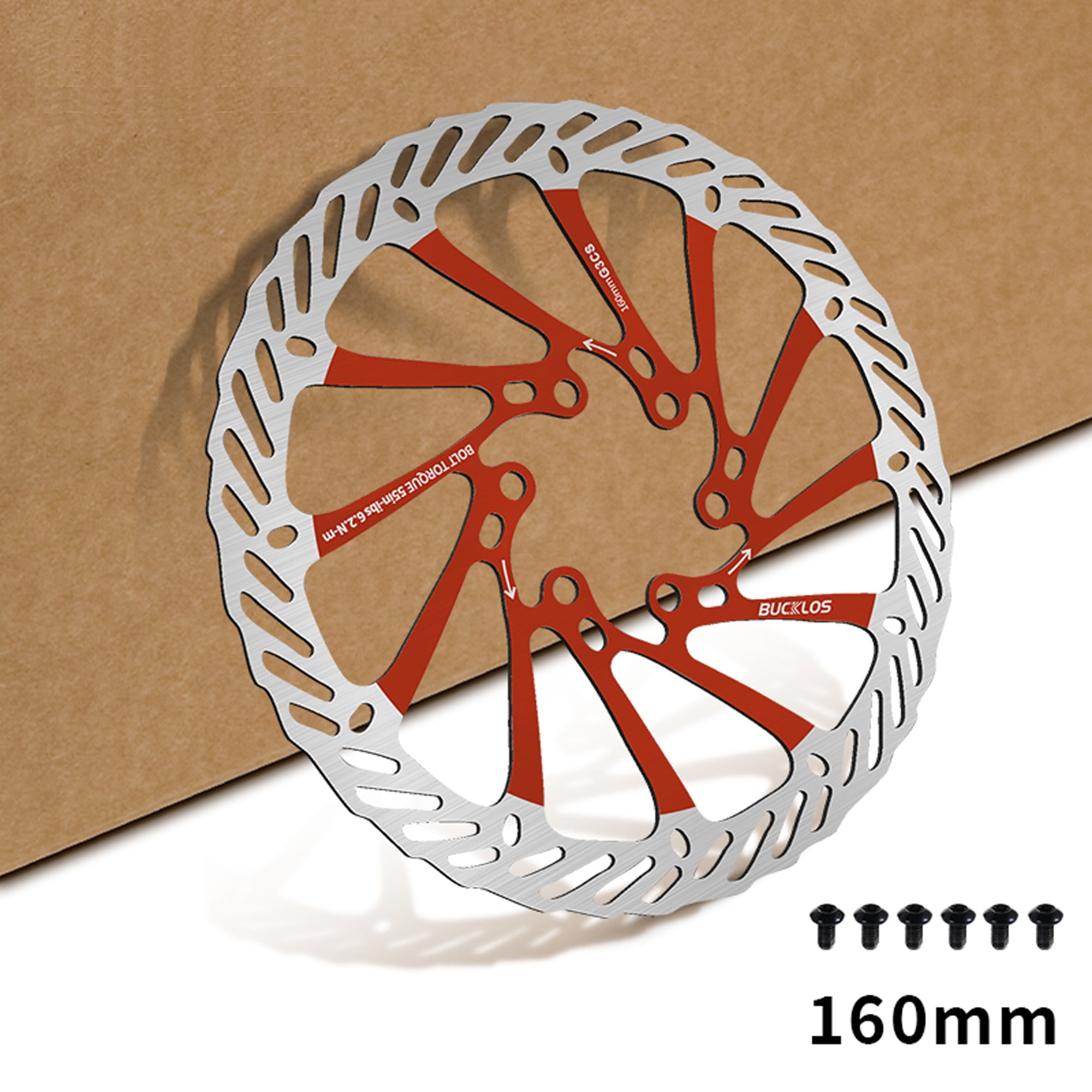 160mm 180mm 203mm BUCKLOS MTB Disc Brake Rotor 6 Bolts Mountain Bike ...