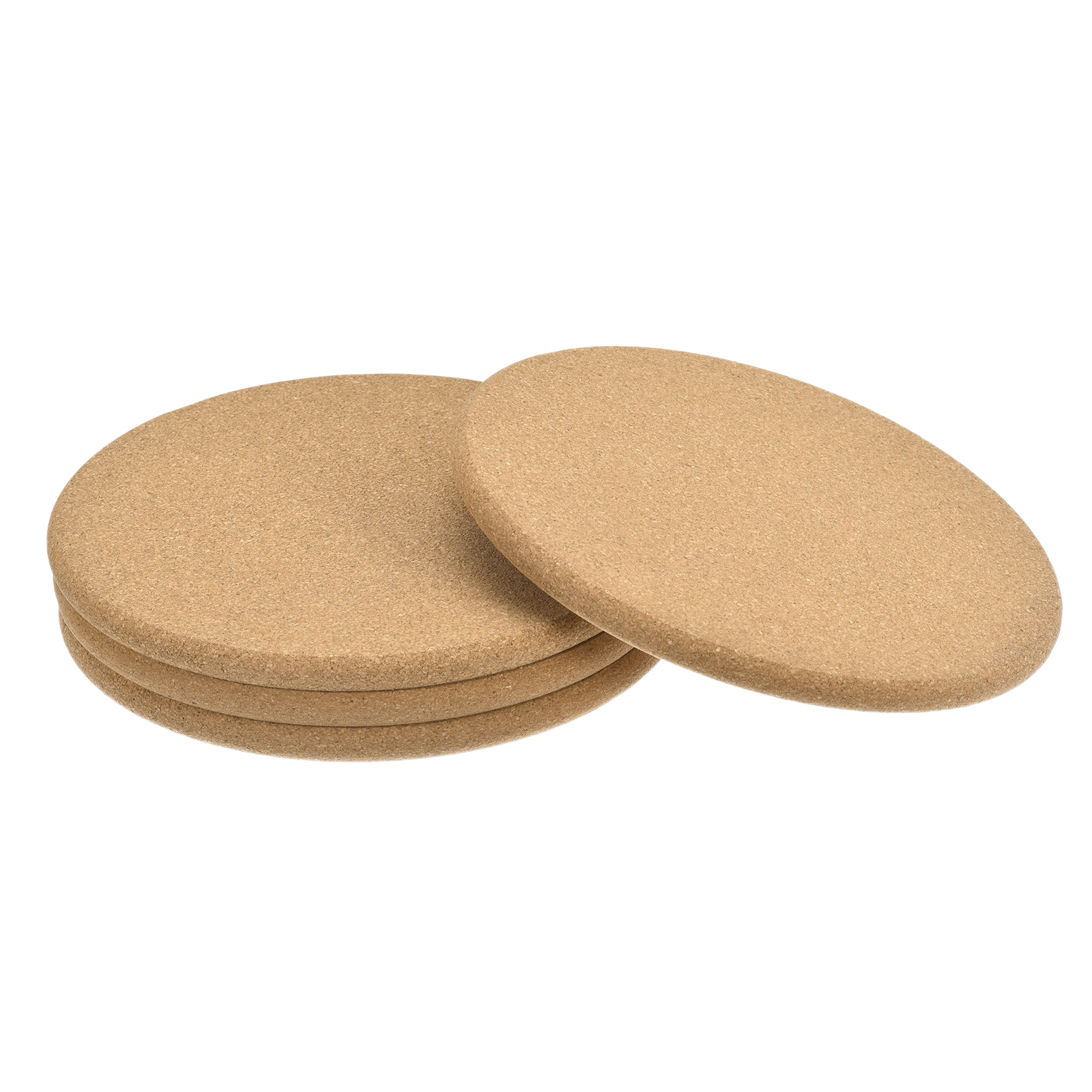 160mm(6.3") Round Coasters 10mm Thick Cork Cup Mat Pad Round Edge 4 ...