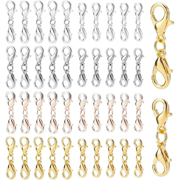 160pcs Double Lobster Clasp Extender 4 Colors Bracelet Extension Clasp ...