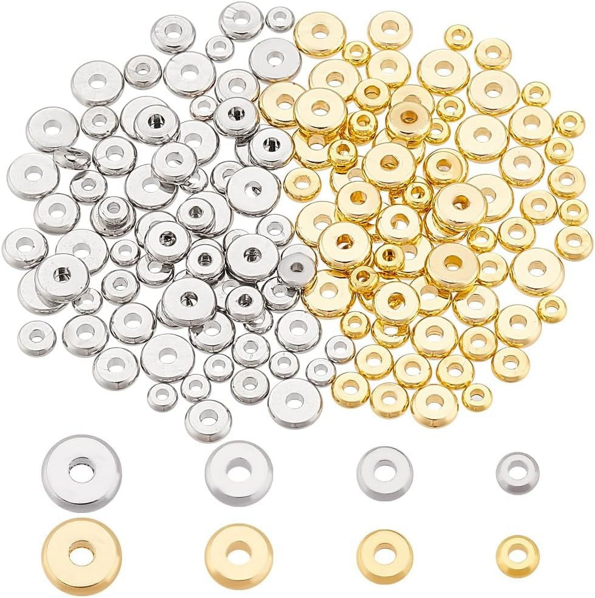 160pcs Heishi Beads 8 Styles Flat Round Beads Disc Loose Jewelry Making ...